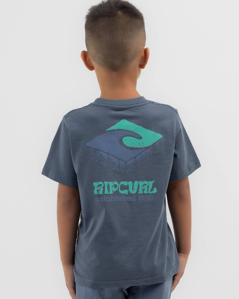 Shop Rip Curl Toddlers' Mystic Waves Logo T-Shirt In Vintage Navy ...