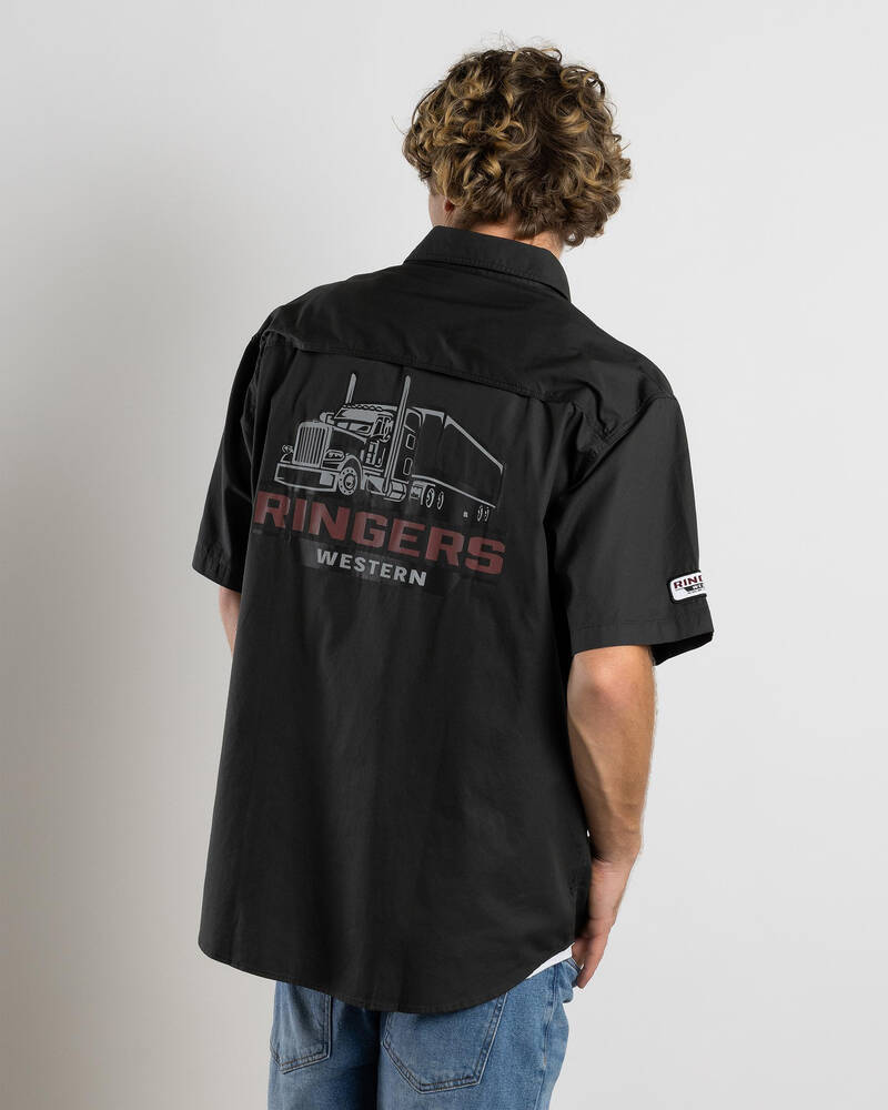 Shop Ringers Western Big Rig Short Sleeve Shirt In Charcoal - Fast ...