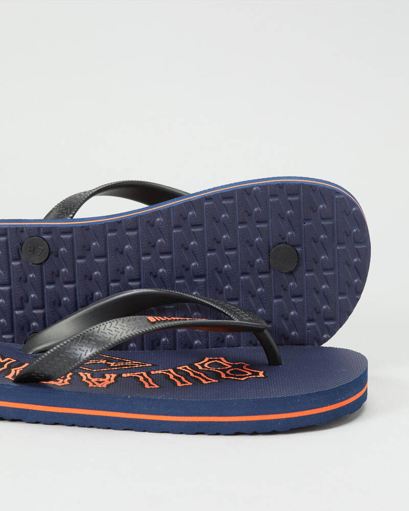 Shop Billabong Boys' Arch Wave Thongs In Dark Blue - Fast Shipping ...