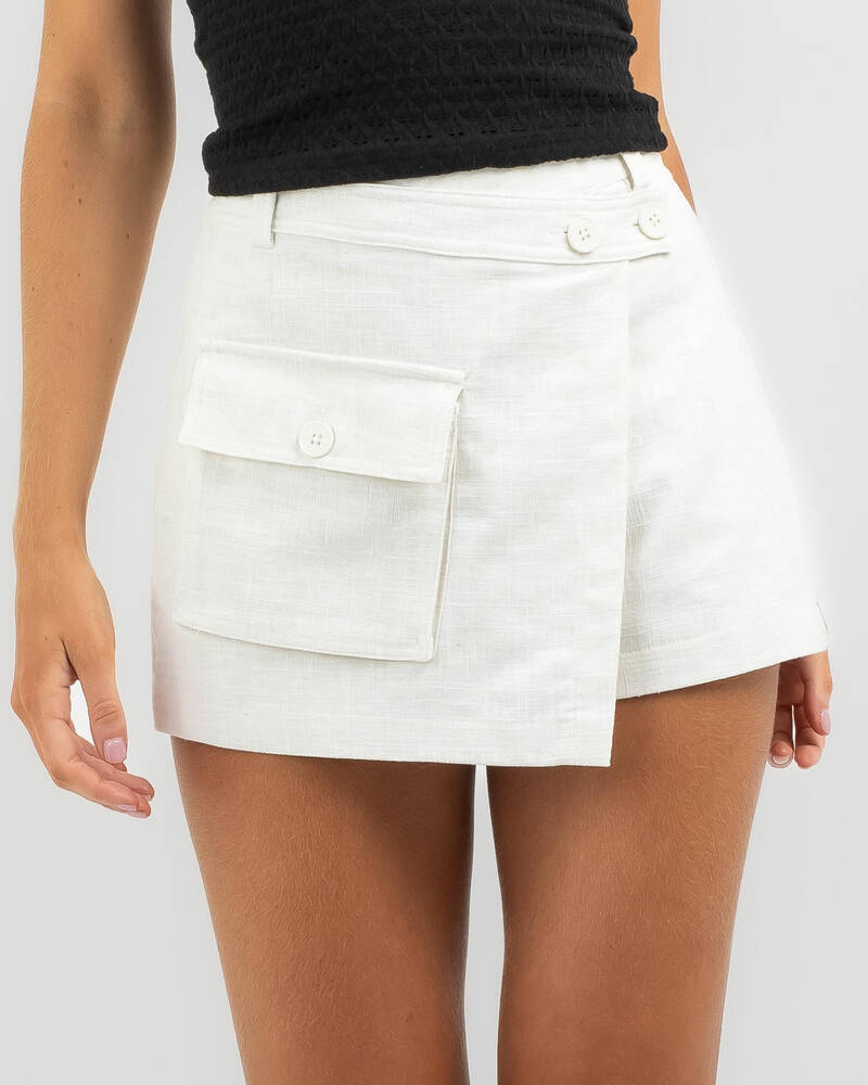 Shop Ava And Ever Sloane Skort In Off White - Fast Shipping & Easy ...