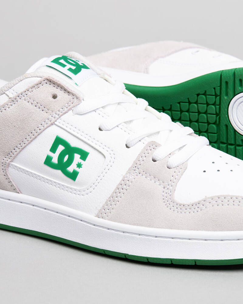Shop DC Shoes Manteca 4 Shoes In White/grey/green - Fast Shipping ...