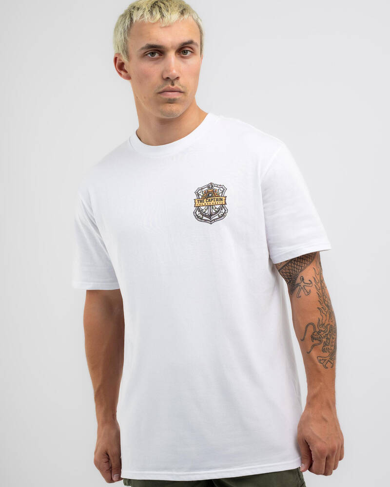 Shop The Mad Hueys Deep Sea Captain T-Shirt In White - Fast Shipping ...