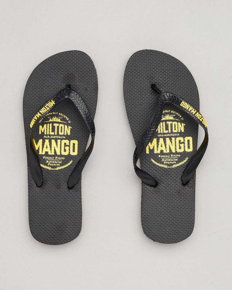 Shop Milton Mango Milton Mango Caxton Thongs In Mango Black - Fast ...
