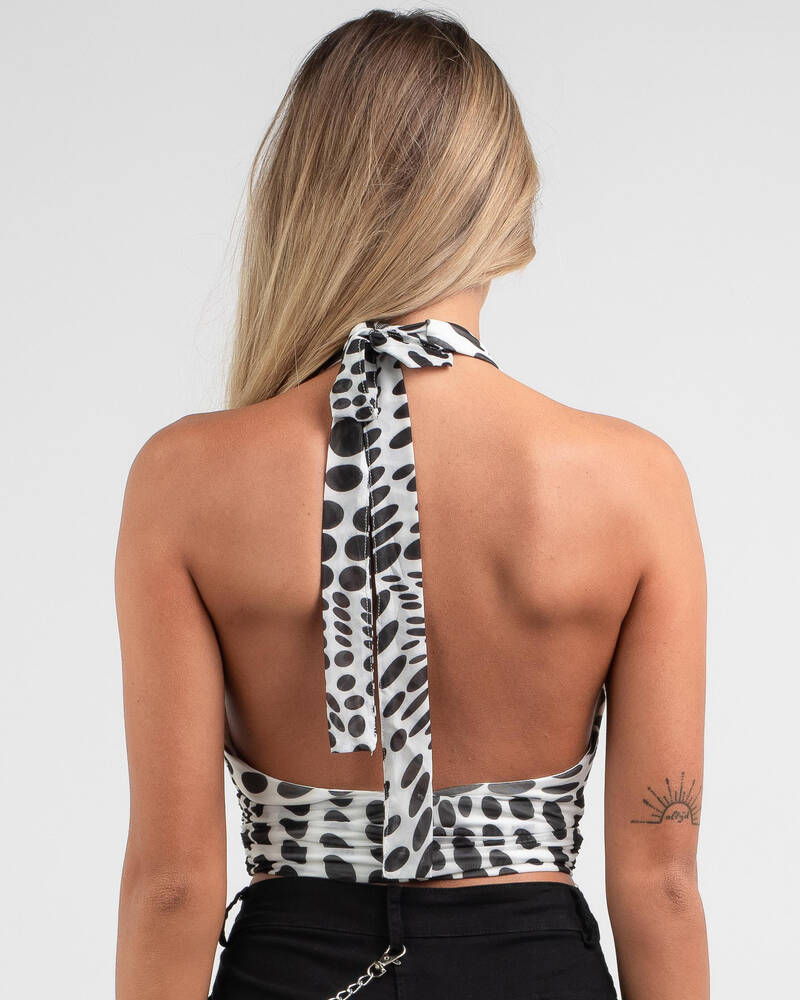 Shop Rumor Snap Girl Halter Top In Black - Fast Shipping & Easy Returns ...