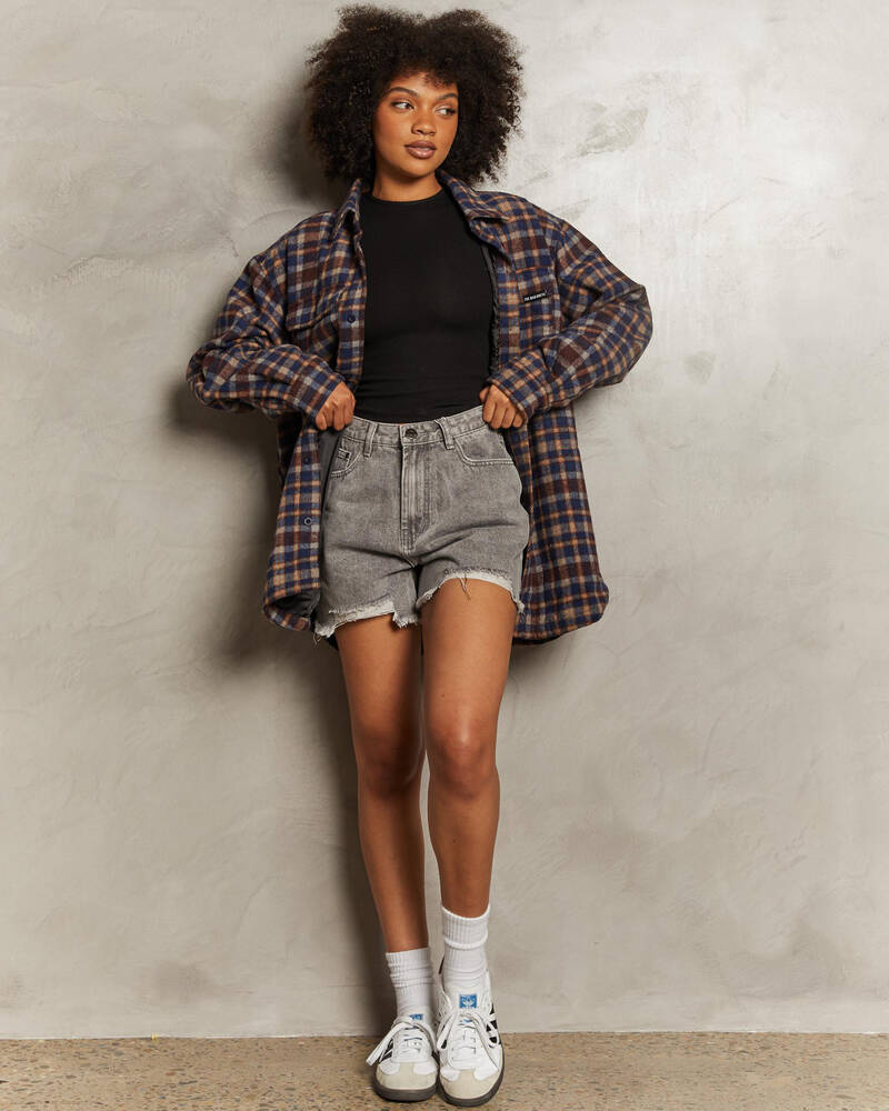 Shop The Mad Hueys Classic Check Shacket In Navy - Fast Shipping & Easy ...