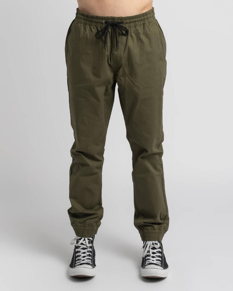Shop Volcom Frickin Carver Jogger Pants In Military - Fast Shipping ...