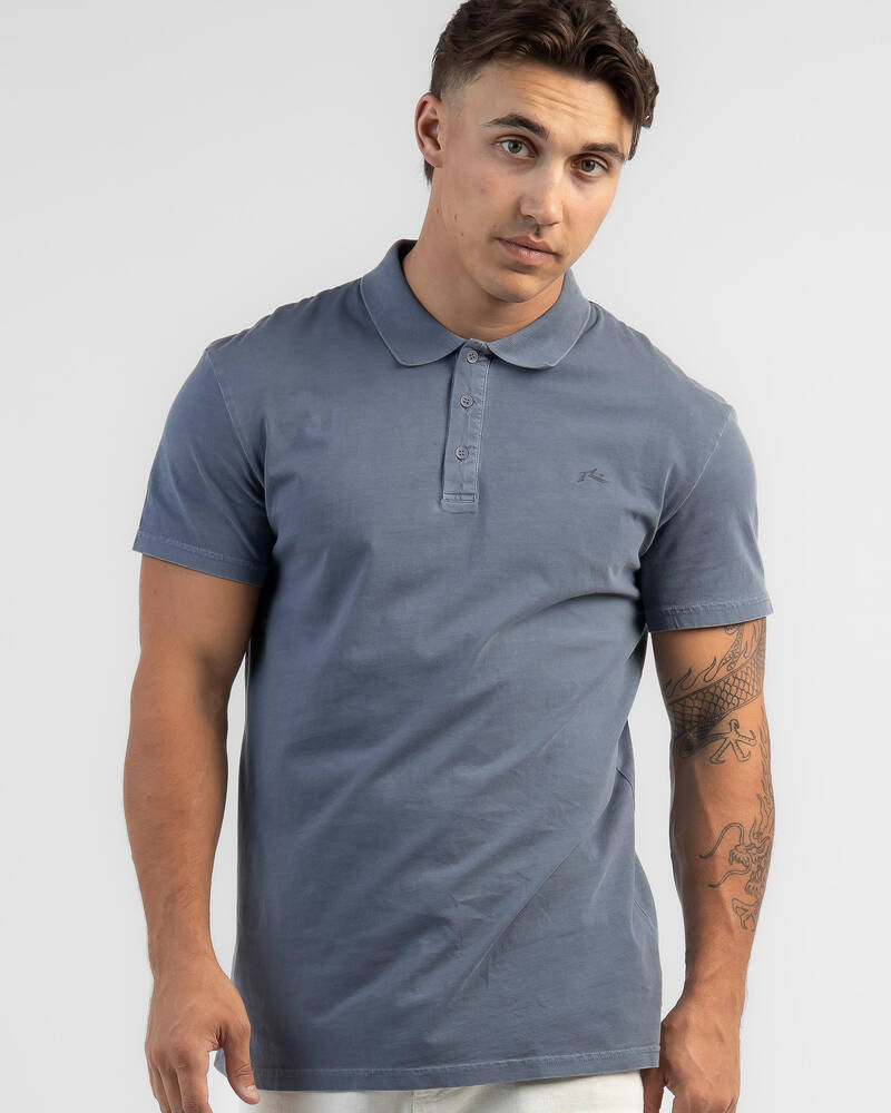 Shop Rusty Comp Wash Polo Shirt In China Blue - Fast Shipping & Easy ...