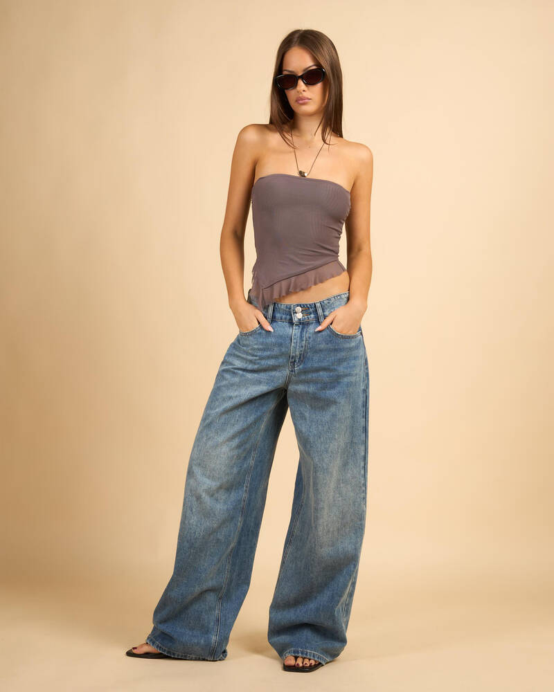 Shop Ava And Ever Troy Mesh Tube Top In Grey - Fast Shipping & Easy ...