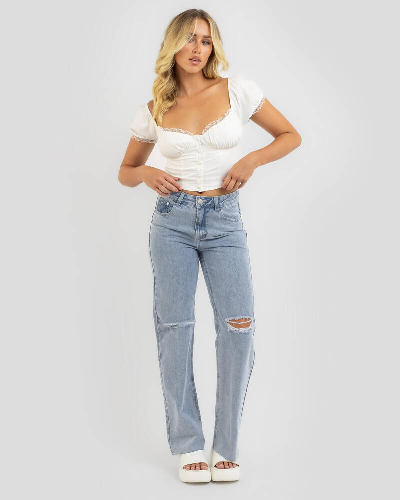 Shop Alive Girl Elissa Top In White - Fast Shipping & Easy Returns - City Beach Australia