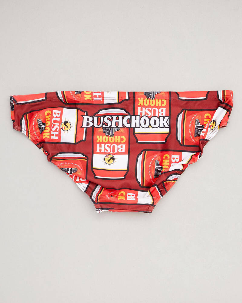 Shop Bush Chook Canned Swim Briefs In Red - Fast Shipping & Easy ...