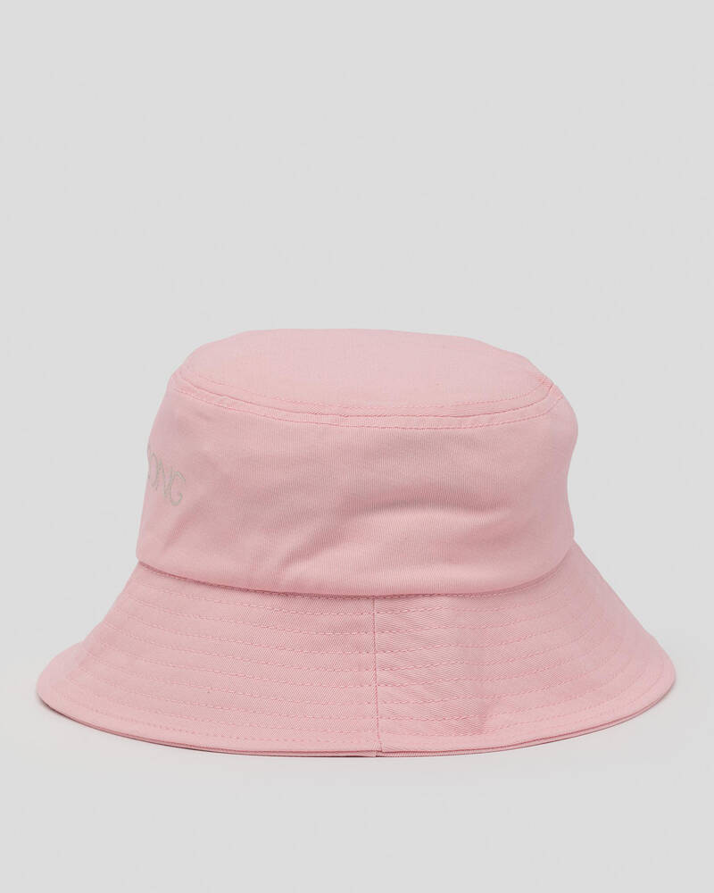 Shop Billabong Girls' CB Vacay Bucket Hat In Baby Pink - Fast Shipping ...
