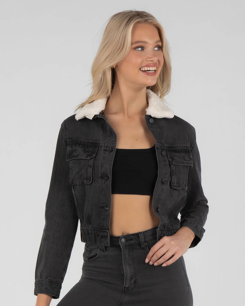 Shop Used Tyla Jacket In Faded Washed Black - Fast Shipping & Easy ...