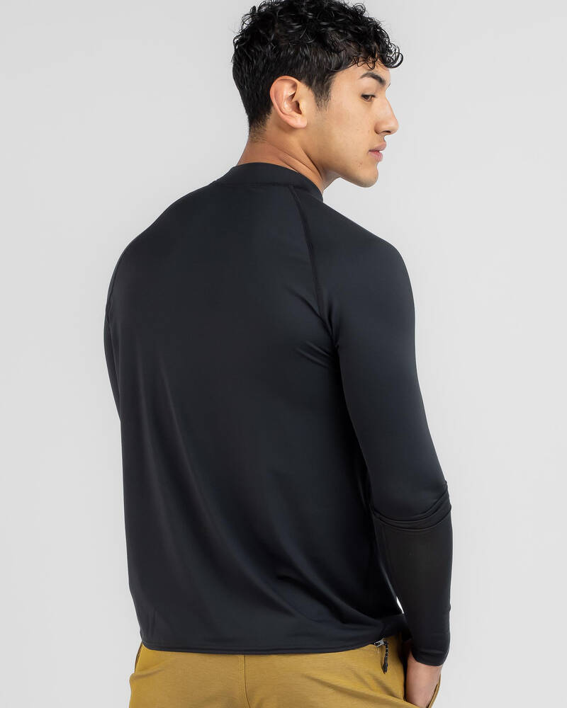 Shop Billabong Union Long Sleeve Rash Vest In Black - Fast Shipping ...