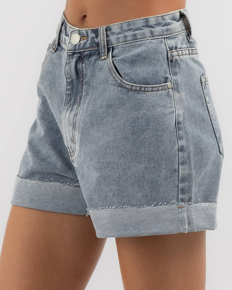 Shop Country Denim Alaska Denim Shorts In Light Blue - Fast Shipping ...