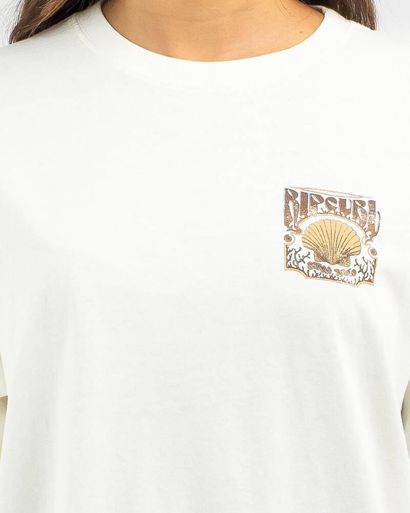 Shop Rip Curl Meribella Heritage T-Shirt In Bone - Fast Shipping & Easy ...