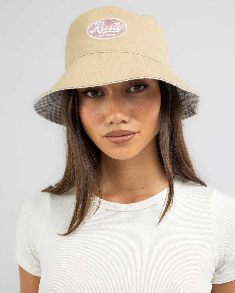 Shop Rusty Vacay Time Reversible Bucket Hat In Oatmeal - Fast Shipping & Easy Returns - City ...