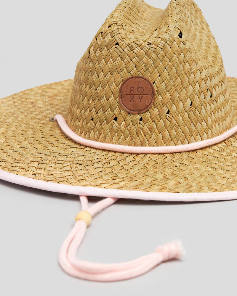 Shop Roxy Girls' Pina To My Colada Panama Hat In Barley Pink - Fast ...