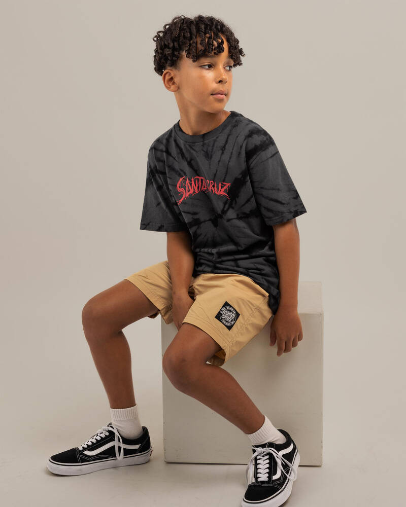 Santa Cruz Boys' MFG Cruzier Solid Beach Shorts In Tan - Fast Shipping ...