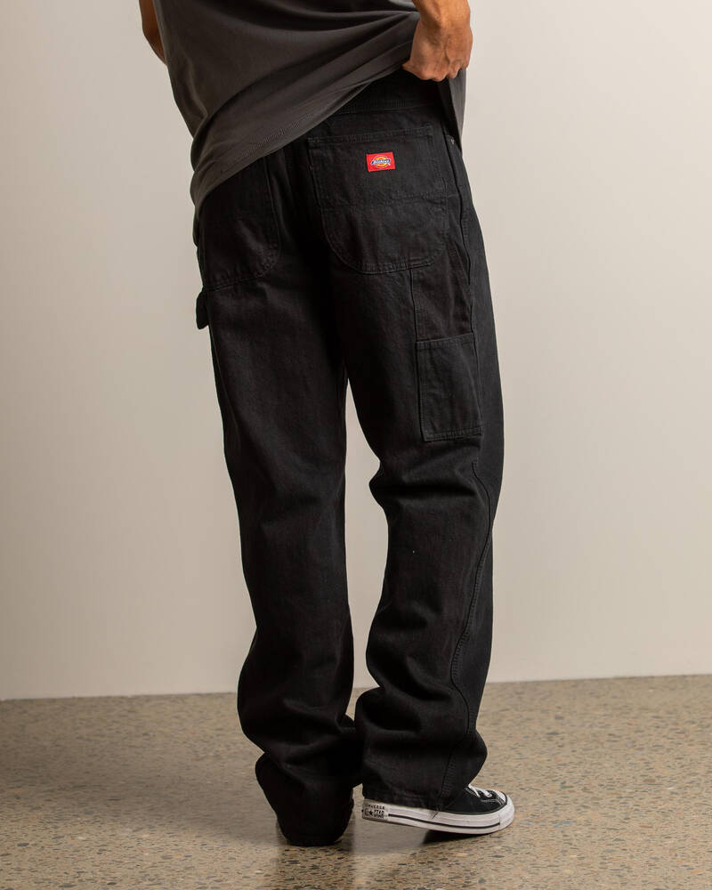Shop Dickies 1993 Relaxed Fit Carpenter Jeans In Rinsed Black - Fast ...