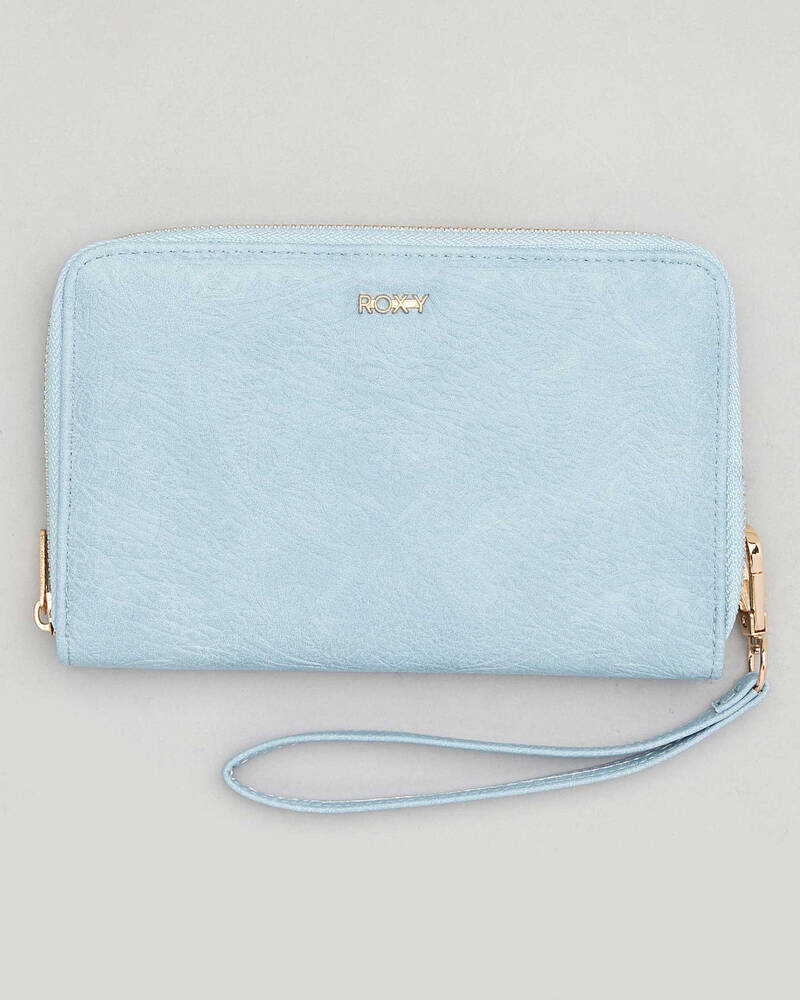 Shop Roxy Back In Brooklyn Travel Wallet In Porcelain Blue - Fast ...