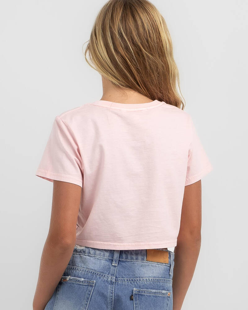 Shop Rusty Girls' Sunset Baby Tee In Ballet Pink - Fast Shipping & Easy ...