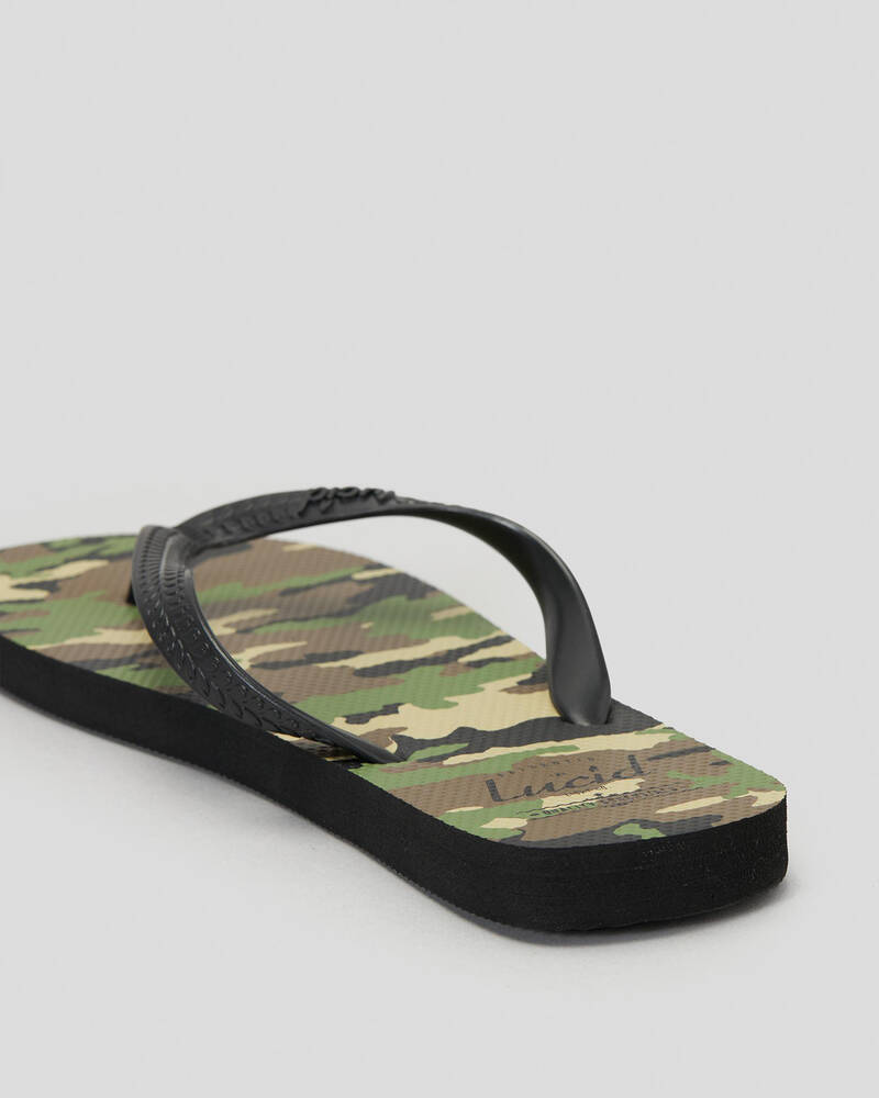 Shop Lucid Wedge Thongs In Army Green Camo - Fast Shipping & Easy ...