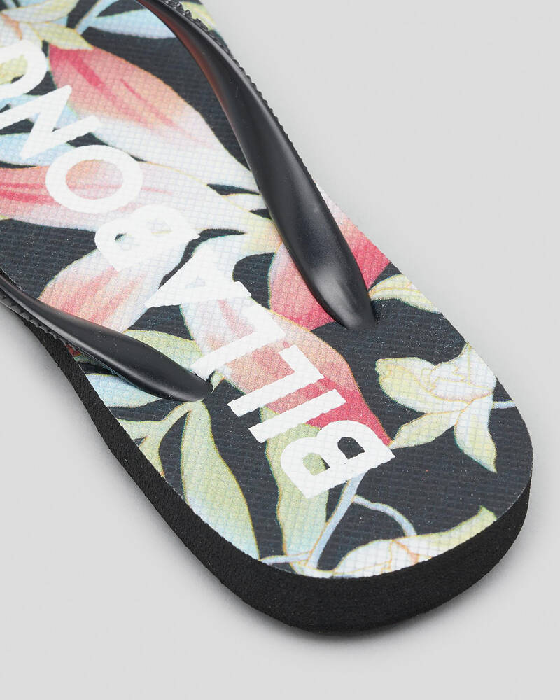Shop Billabong Girls' Love Palms Thongs In Black - Fast Shipping & Easy ...