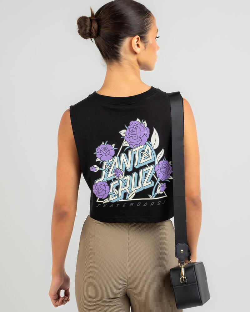 Shop Santa Cruz Botanic Not A Dot Tank Top In Black - Fast Shipping ...