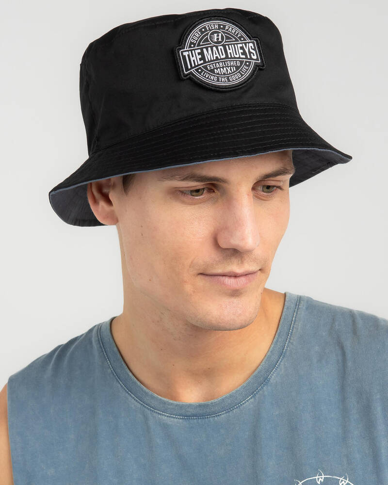 Shop The Mad Hueys Hueys Life Bucket Hat In Petrol Blue - Fast Shipping ...