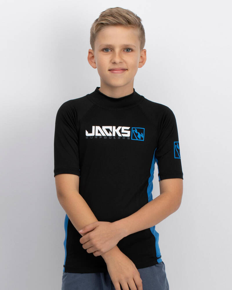 Shop Jacks Boys' Calm Ss Wetshirt In Black/blue - Fast Shipping & Easy ...