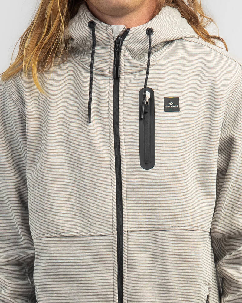 Shop Rip Curl Anti Series Departed Zip Through Hooded Jacket In Grey ...