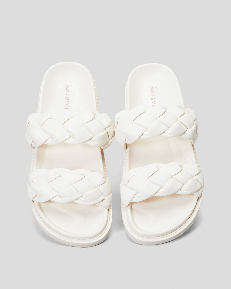 Shop Ava And Ever Eve Slide Sandals In Cream - Fast Shipping & Easy ...