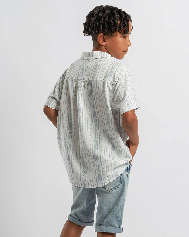 Shop Rip Curl Boys' Fun Times Short Sleeve Shirt In White - Fast ...