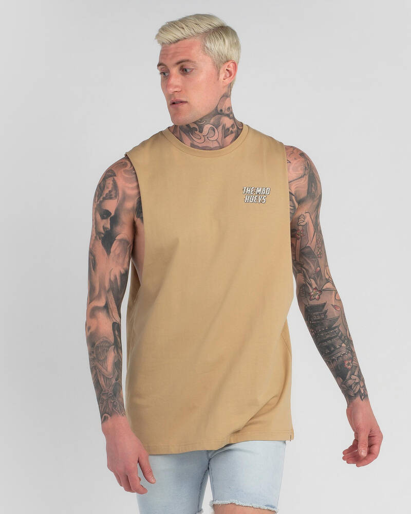 Shop The Mad Hueys Life Cycle Muscle Tank In Tan - Fast Shipping & Easy ...