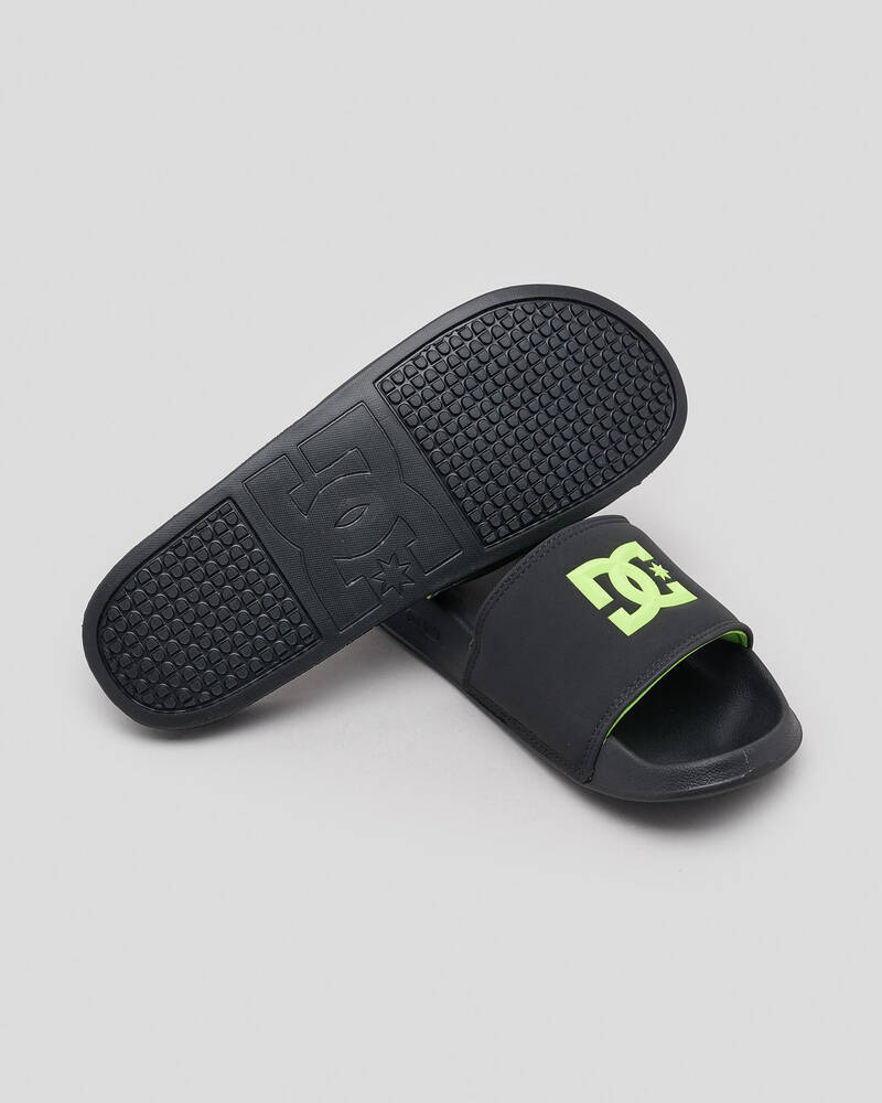 Shop DC Shoes DC Slide SE Slides In Black/green - Fast Shipping & Easy ...