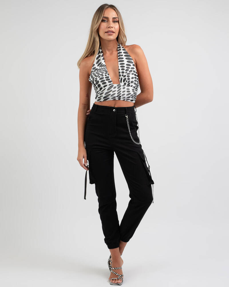 Shop Rumor Snap Girl Halter Top In Black - Fast Shipping & Easy Returns ...
