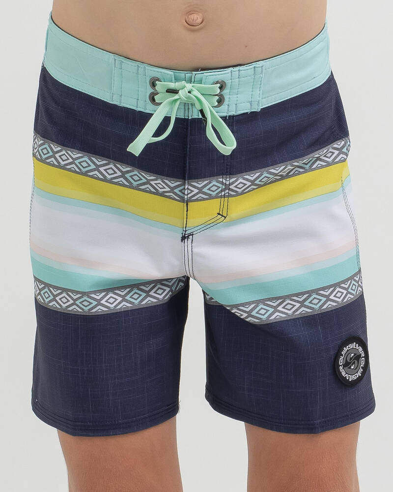 Shop Quiksilver Toddlers' Surfsilk Sun Faded Board Shorts In Navy ...