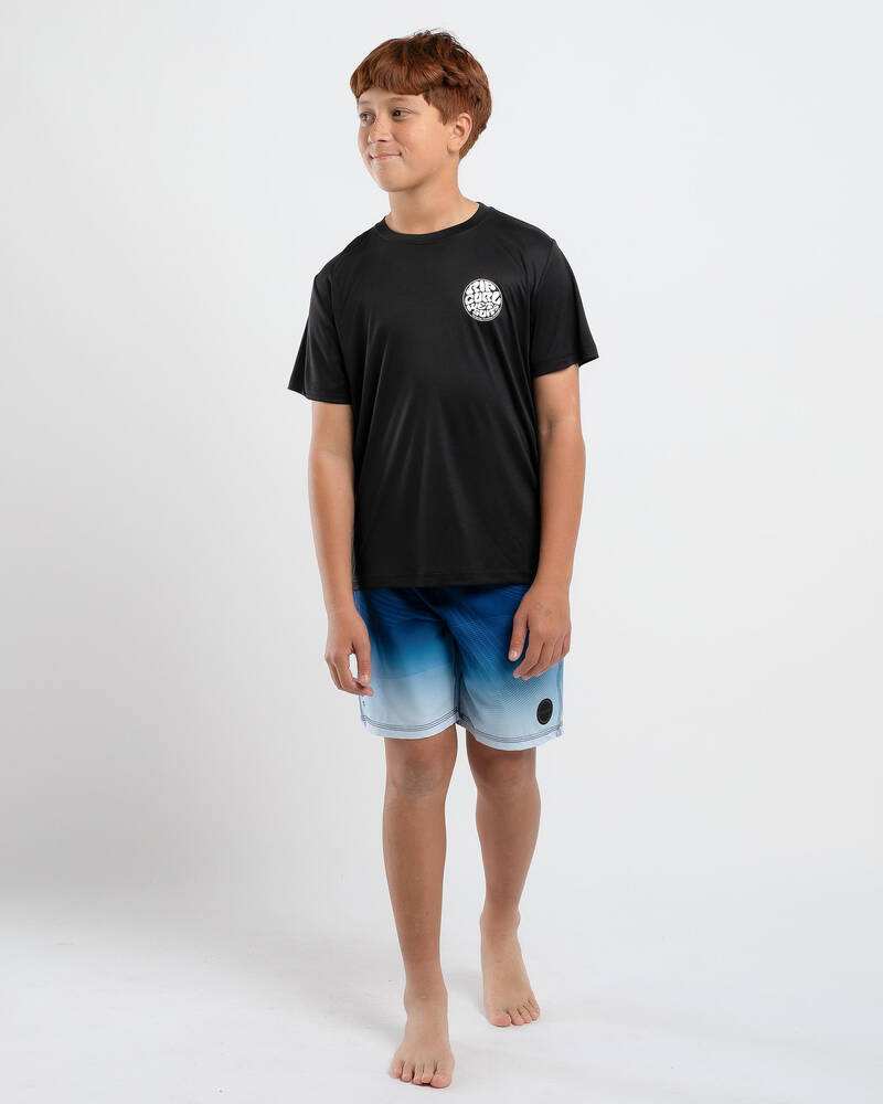Shop Rip Curl Boys' Wetsuit Icon T-Shirt In Black - Fast Shipping ...