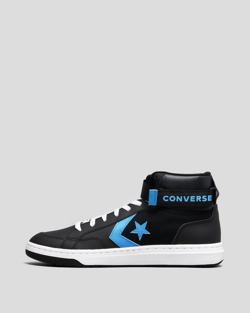 Shop Converse Pro Blaze V2 Mid Shoes In Black/dial Up Blue/white - Fast ...