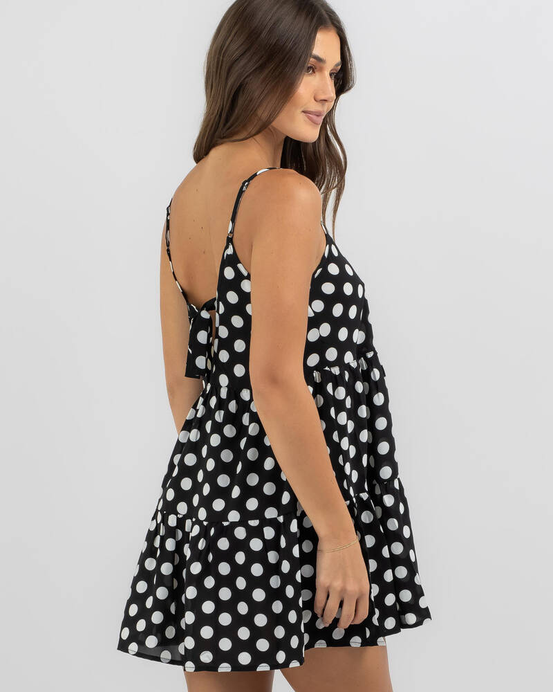 Shop Mooloola Roaming Dress In Black/white Polka Dot - Fast Shipping ...