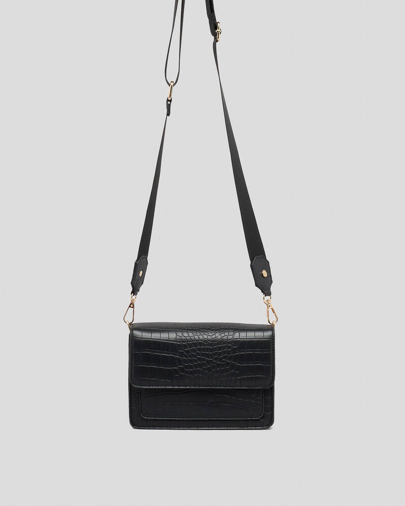 Shop Ava And Ever Mason Crossbody Bag In Black Croc - Fast Shipping ...
