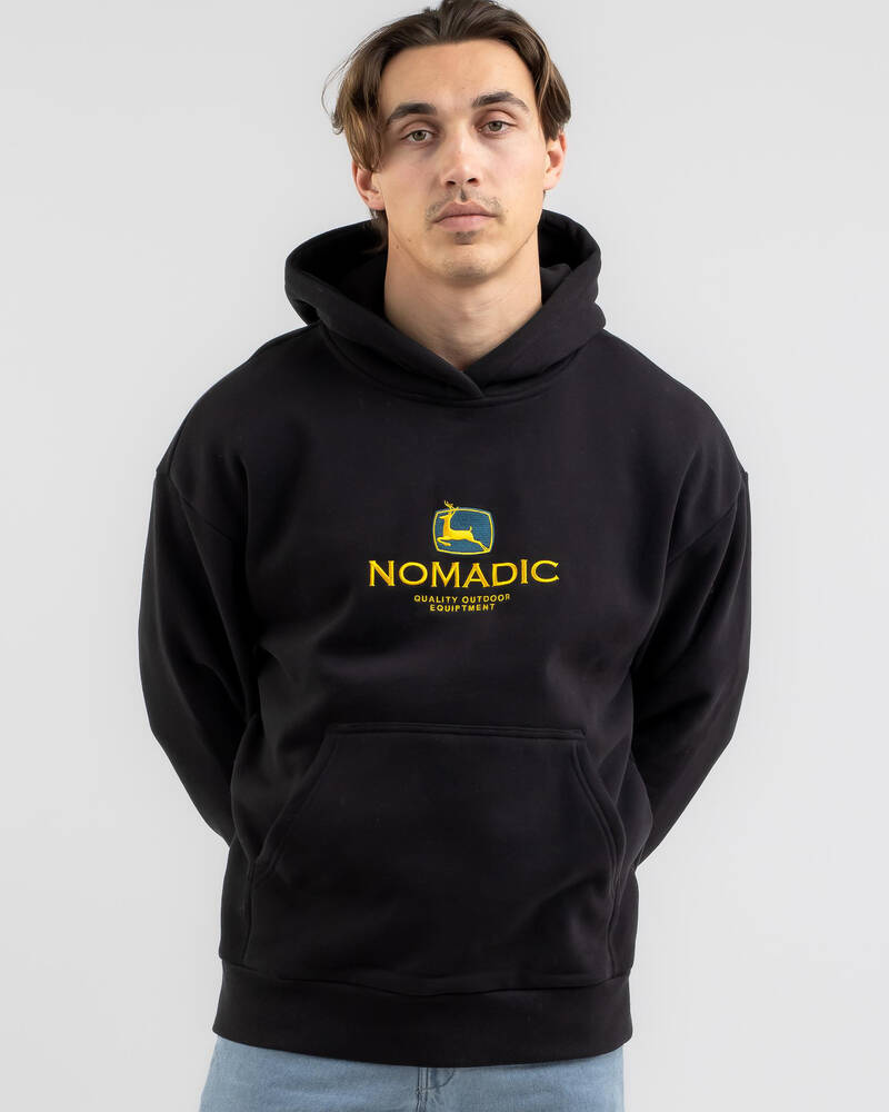 Shop Nomadic Paradise Northern Pine Relaxed Hoodie In Anthracite Black - Fast Shipping & Easy ...