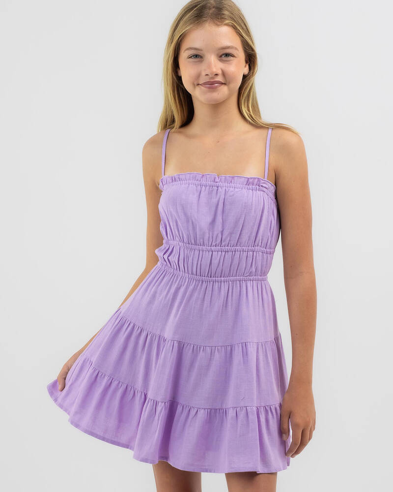 Shop Mooloola Girls' Josephine Dress In Lilac - Fast Shipping & Easy ...