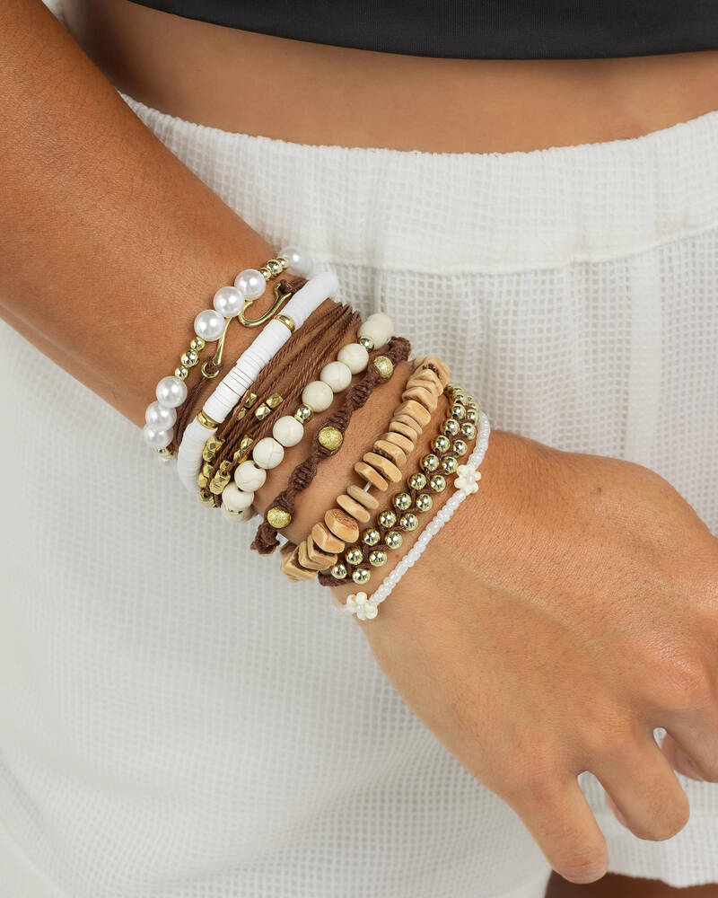 Shop Karyn In LA Lenni Bracelet Pack In Natural/gold - Fast Shipping ...