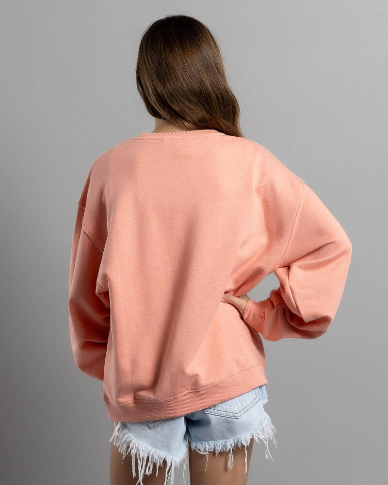 Shop Roxy Girls' Green And Blues Sweatshirt In Candlelight Peach - Fast ...