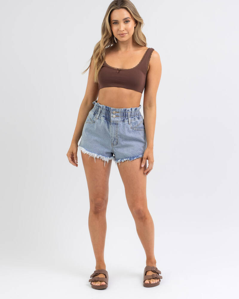 Shop Mooloola Lola Ultra Crop Top In Chocolate - Fast Shipping & Easy ...