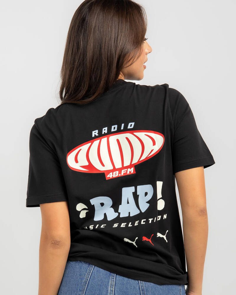 Shop Puma Graphics FM T-Shirt In Puma Black - Fast Shipping & Easy ...