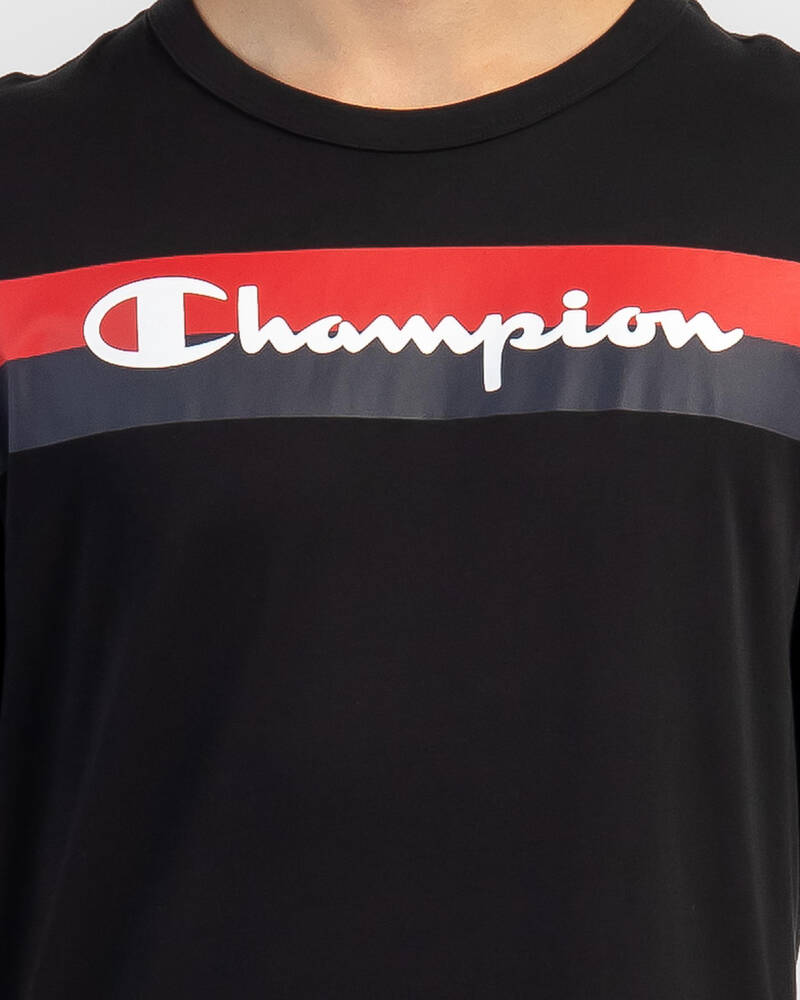 Shop Champion Panel Graphic T-Shirt In Black - Fast Shipping & Easy ...