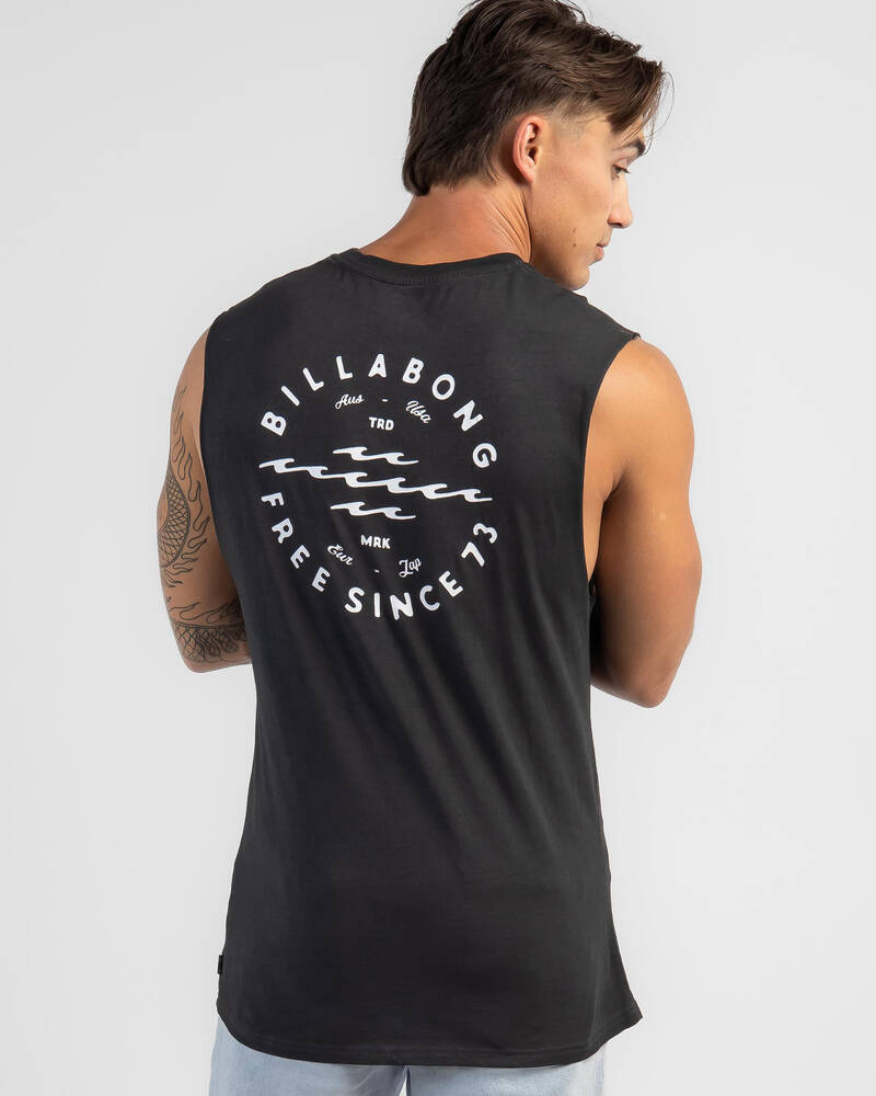 Shop Billabong Big Wave Daz Muscle Tank In Black - Fast Shipping & Easy ...