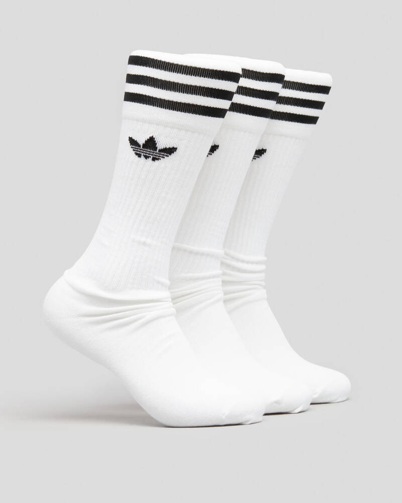 Shop adidas Solid Crew Socks 3 Pack In White/black - Fast Shipping & Easy Returns - City Beach ...